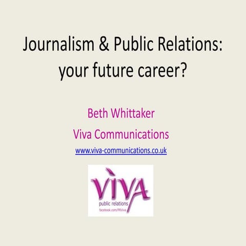 Journalism & public relations - presentation for school students | PPT