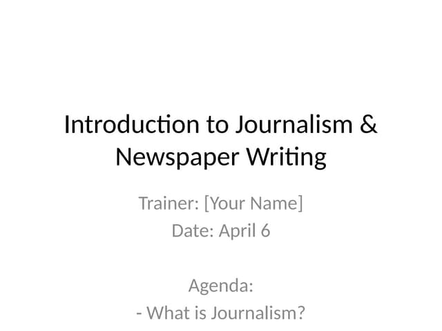 Basics of Campus Journalism | PDF