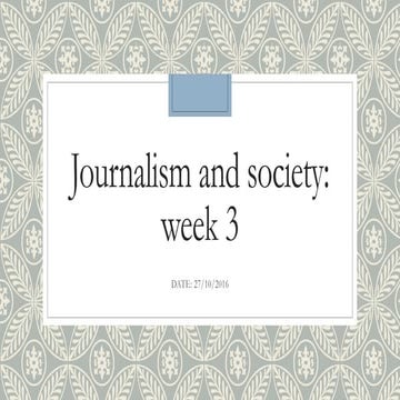 Journalism week 3 | ODP