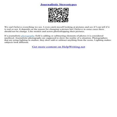 Journalistic Essay | PDF