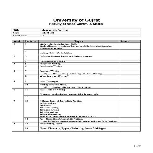 Journalistic writing out line | PDF