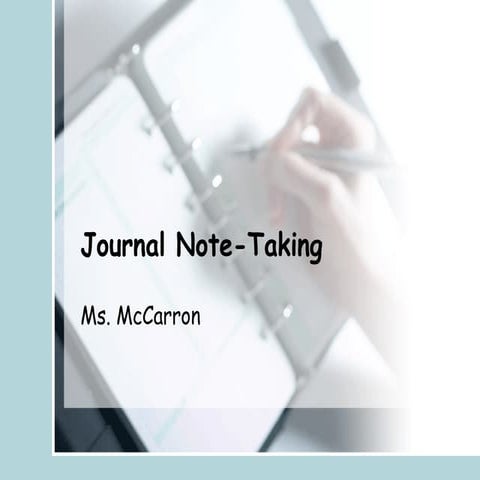 Journal Note Taking | PPT | Homework and Study | Education