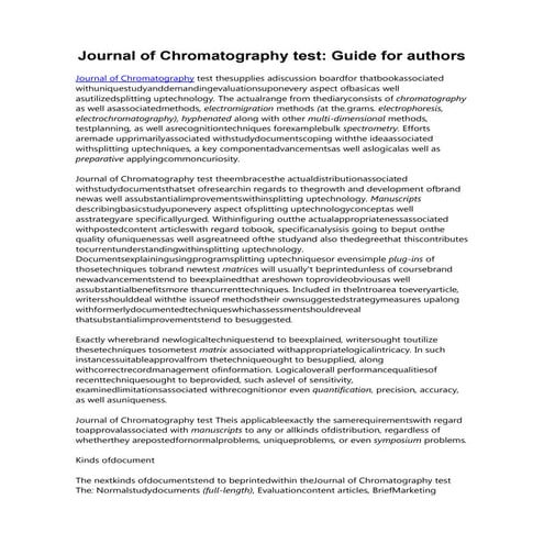 Journal of chromatography test | PDF