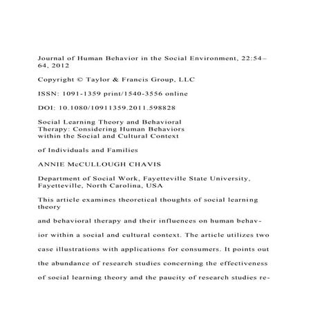Journal of Human Behavior in the Social Environment, 2254–64,.docx