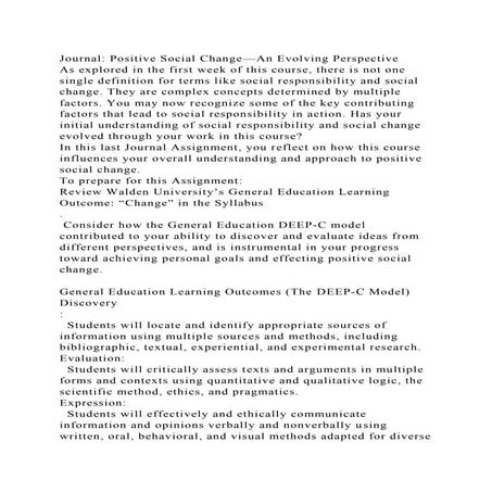 Journal Positive Social Change—An Evolving PerspectiveAs explored.docx ...