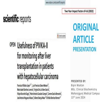 Journal PPT PIVKA II IN HCC TRANSPLANT PATIENT, ARTICLE PPT BY BIPIN ...