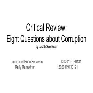 Journal Review_ Eight Questions about Corruption by Jakob Svensson.pptx