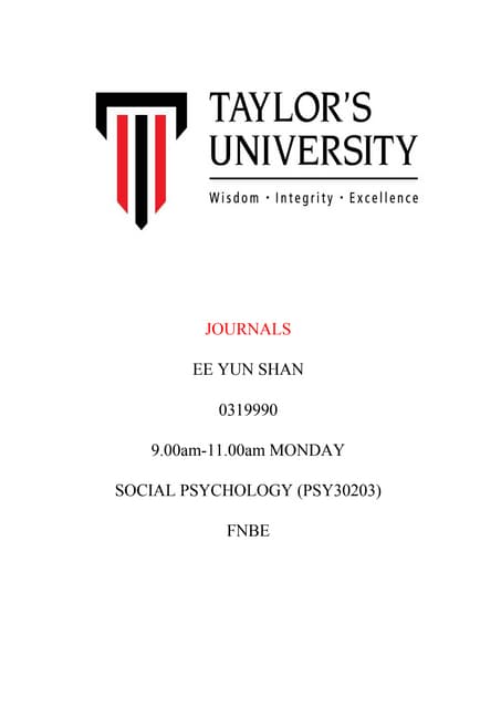 Psychology Journal 2 | PDF