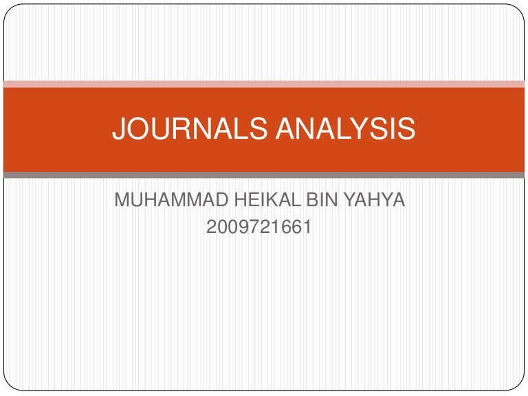 Journals analysis ppt