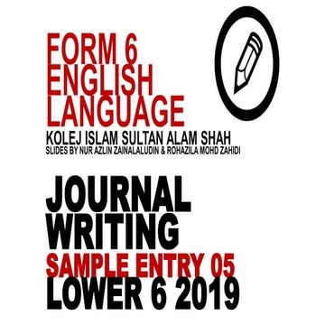 Journal writing sample entry 05 | PDF