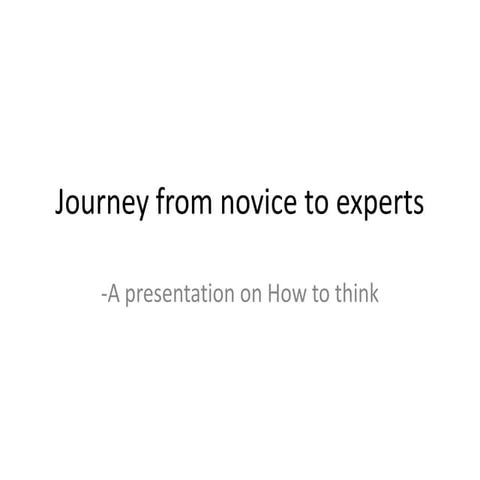 Journey from novice to experts | PPTX