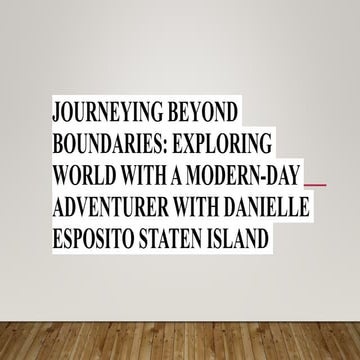 Journeying Beyond Boundaries: Exploring World | PPTX
