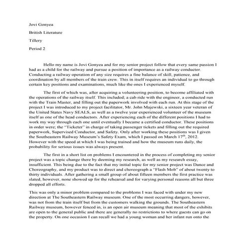 Senior Project Presentation Speech | DOCX