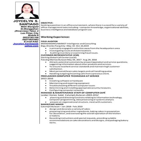 Joycelyn cv | PDF