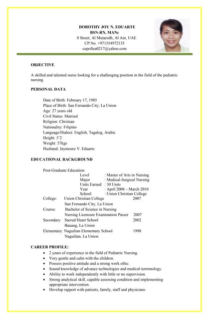 DHA RN CV | PDF