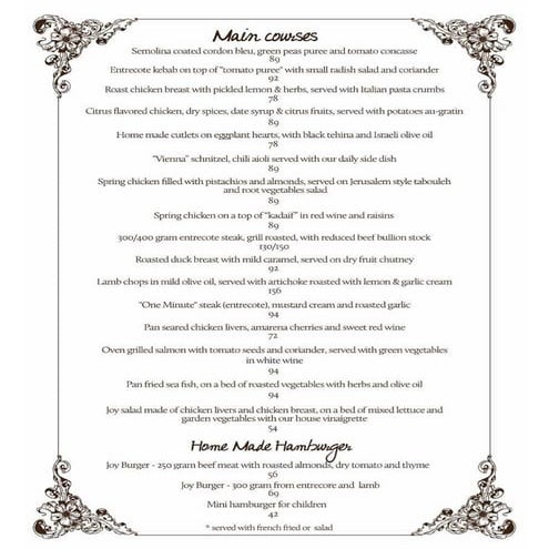 Joy english menu main course | PDF