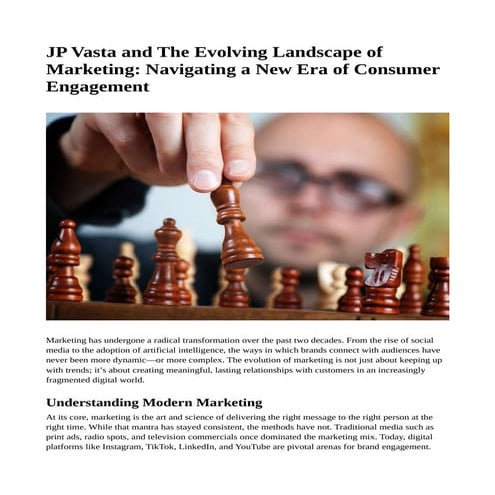 JP Vasta and The Evolving Landscape of Marketing: Navigating a New Era ...