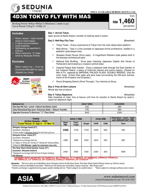 4D Tokyo Disneyland - MATTA Fair package | PDF