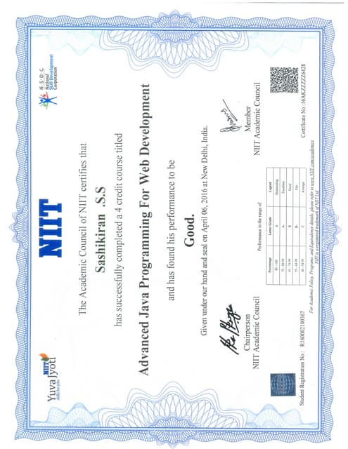 NIIT Certificate. | PDF