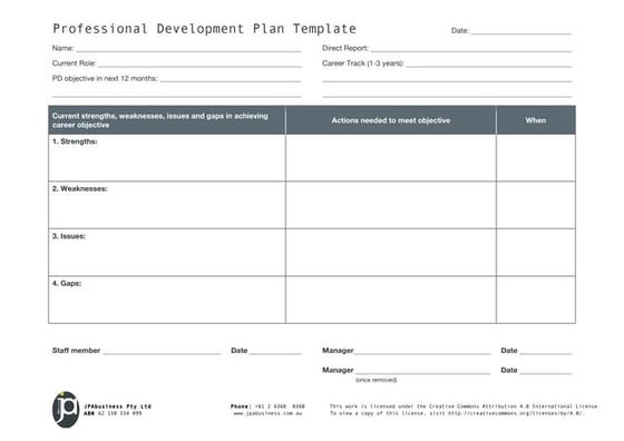 Staff development planning template | DOCX