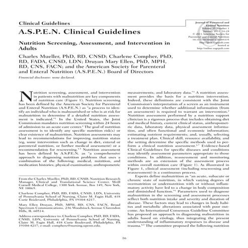 J Parenter Enteral Nutr - 2011 - Mueller - A S P E N Clinical Guidelines.pdf | Free Download
