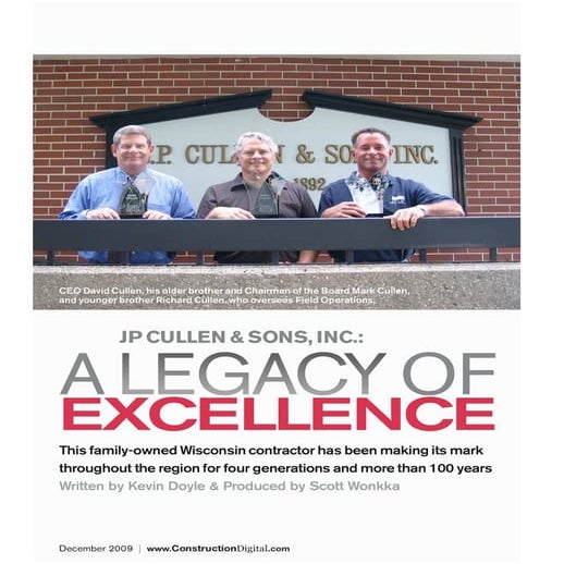 J.P. Cullen A Legacy Of Excellence From Construction Digital | PDF