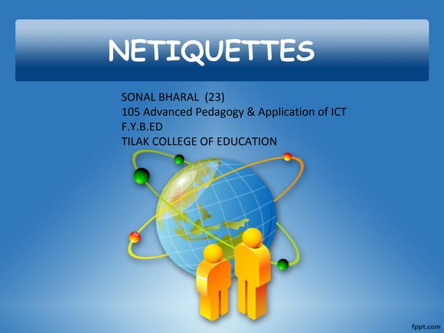 Netizenship and Netiquette in Online Communities | PPTX