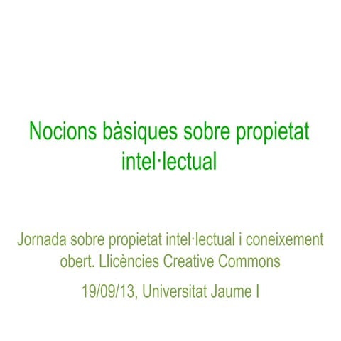 Nocions bàsiques sobre propietat intel·lectual | PDF