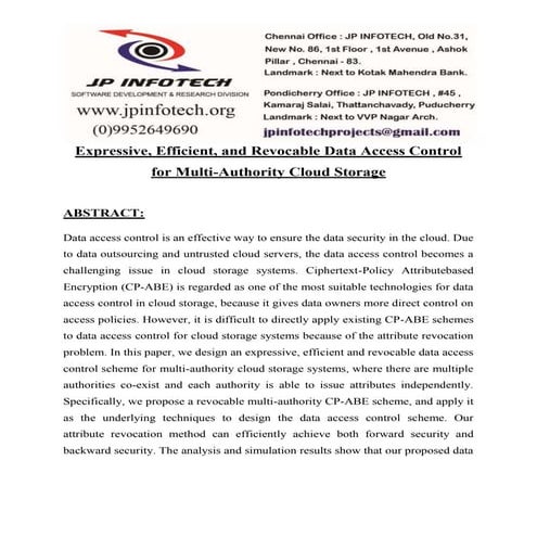 Jpj1407 Expressive Efficient And Revocable Data Access Control For