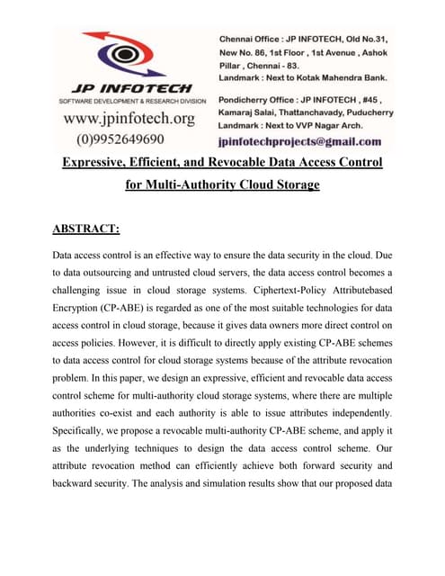 Jpj1407 Expressive Efficient And Revocable Data Access Control For