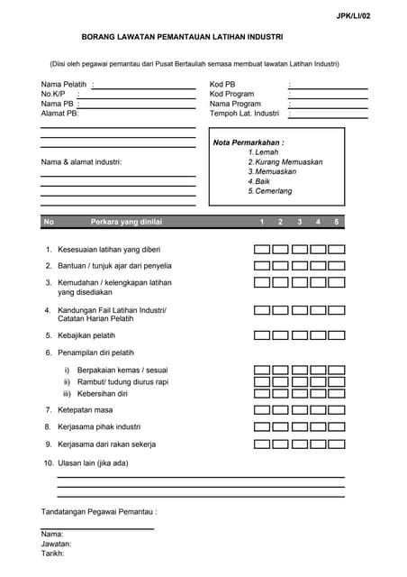 Borang Penerimaan Tawaran | DOC