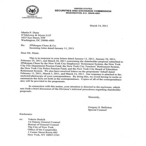 JP Morgan No Action Letter | PDF