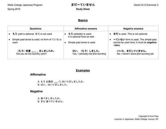 Past Tense Short Forms of Japanese Verbs and Adjectives | PPT