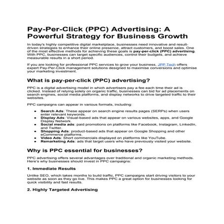 Pay-Per-Click (PPC) Advertising: A Powerful Strategy for Business ...