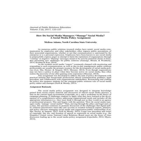 How Do Social Media Managers "Manage" Social Media?: A Social Media ...