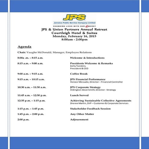 JPS & Union Partners Retreat Agenda | DOCX