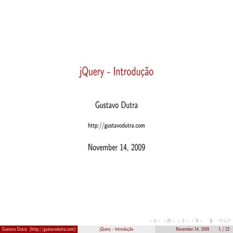 Jquery - Introdução v0.1 | PDF