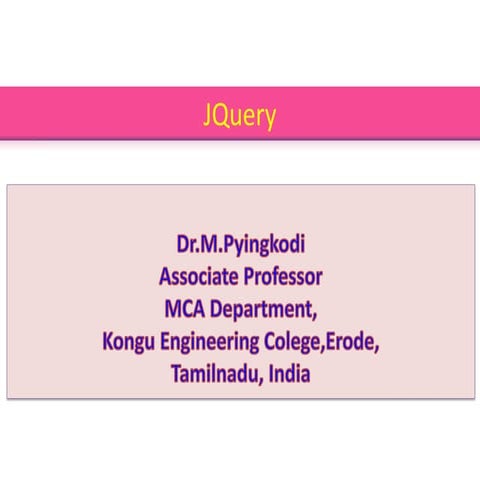 Jquery Tutorials For Designing Dynamic Web Site Pdf Web Development