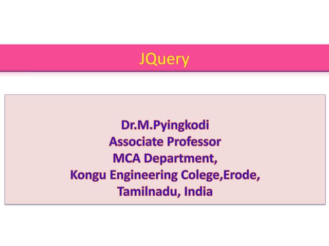 Jquery Tutorials For Designing Dynamic Web Site Pdf Web Development
