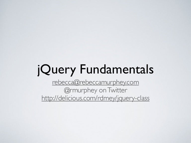 Jquery Fundamentals