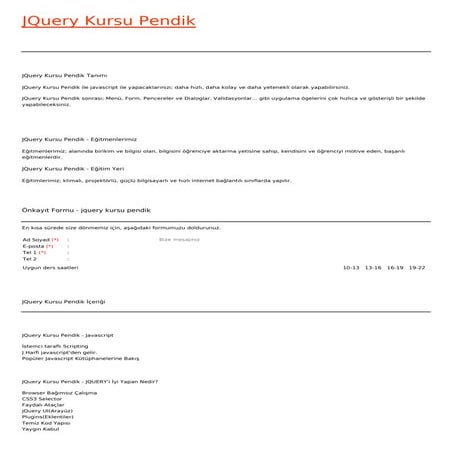 Jquery kursu-pendik | PDF