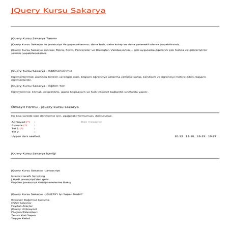 Jquery kursu-sakarya | PDF