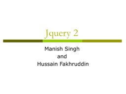 Designers Guide To jQuery | PPT