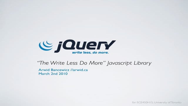 Designers Guide To jQuery