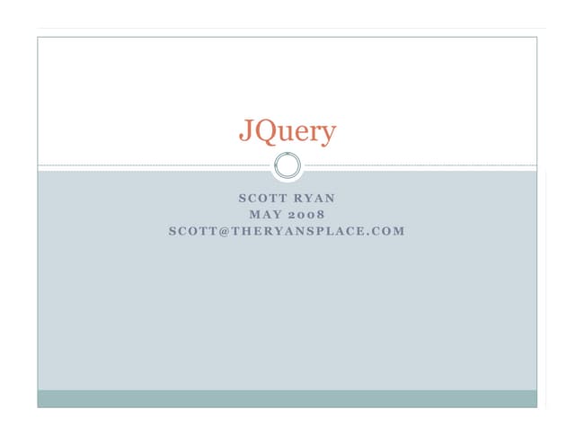 DOSUG Intro to JQuery JavaScript Framework | PPT DOSUG Intro to JQuery JavaScript Framework | PPT