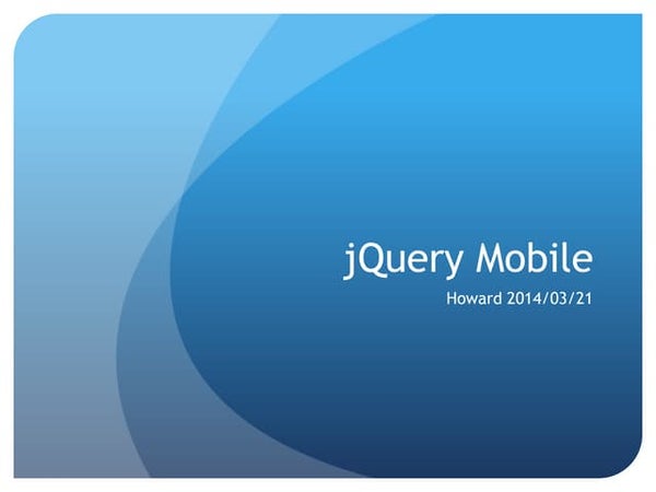 Jquery Mobile With Html5