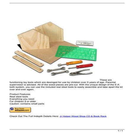 Jr Helper Wood Shop CD & Book Rack | PDF