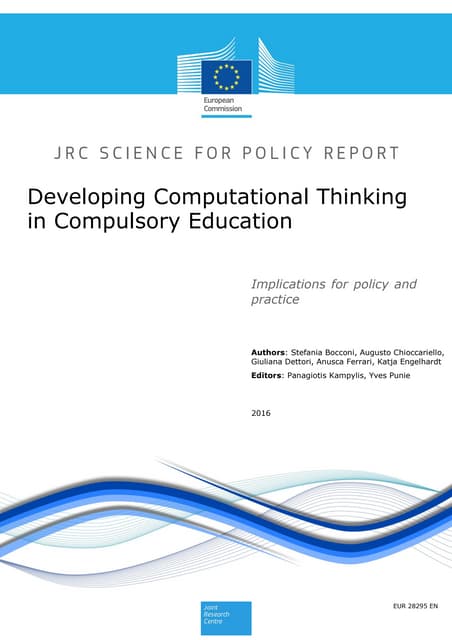 Developing Computational Thinking In Compulsory Education Pdf