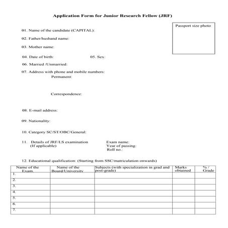 National Institute of Immunology Recruitment 2015 Prescribed Format Of ...