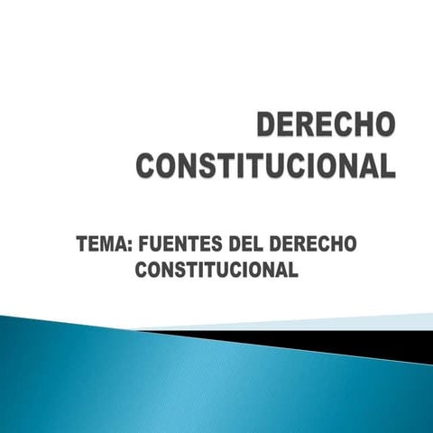Fuentes Del Derecho Constitucional Constitución Ley Costumbre Y
